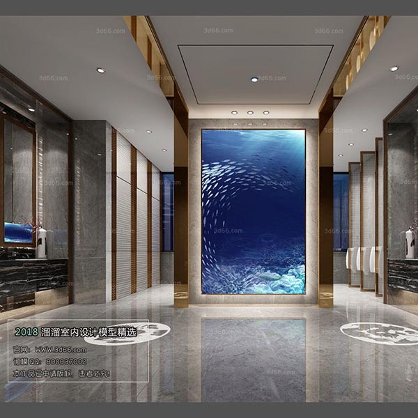 مدل سه بعدی صحنه آماده سرویس و حمام 007 – ویدارت ویژن