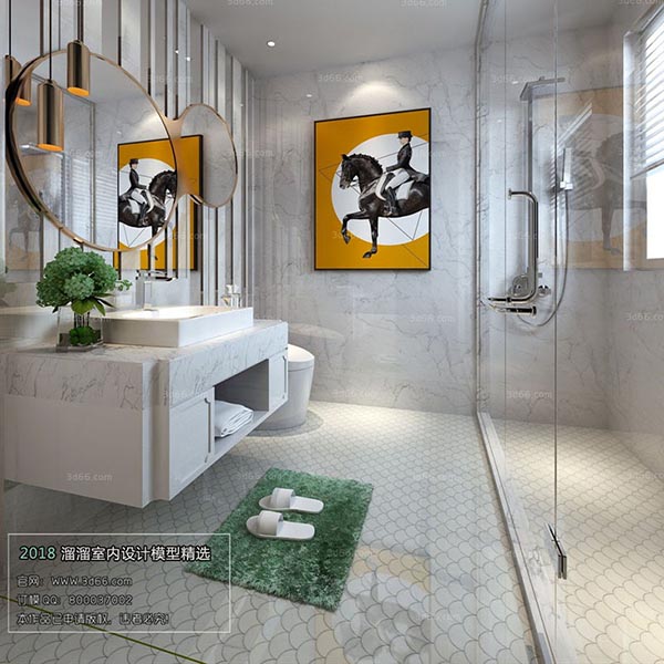 مدل سه بعدی صحنه آماده سرویس و حمام 007 – ویدارت ویژن